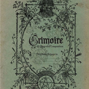 WITCH GRIMOIRE PAGES Book of Shadows Printable Set of 3 Pages Bear Owl ...