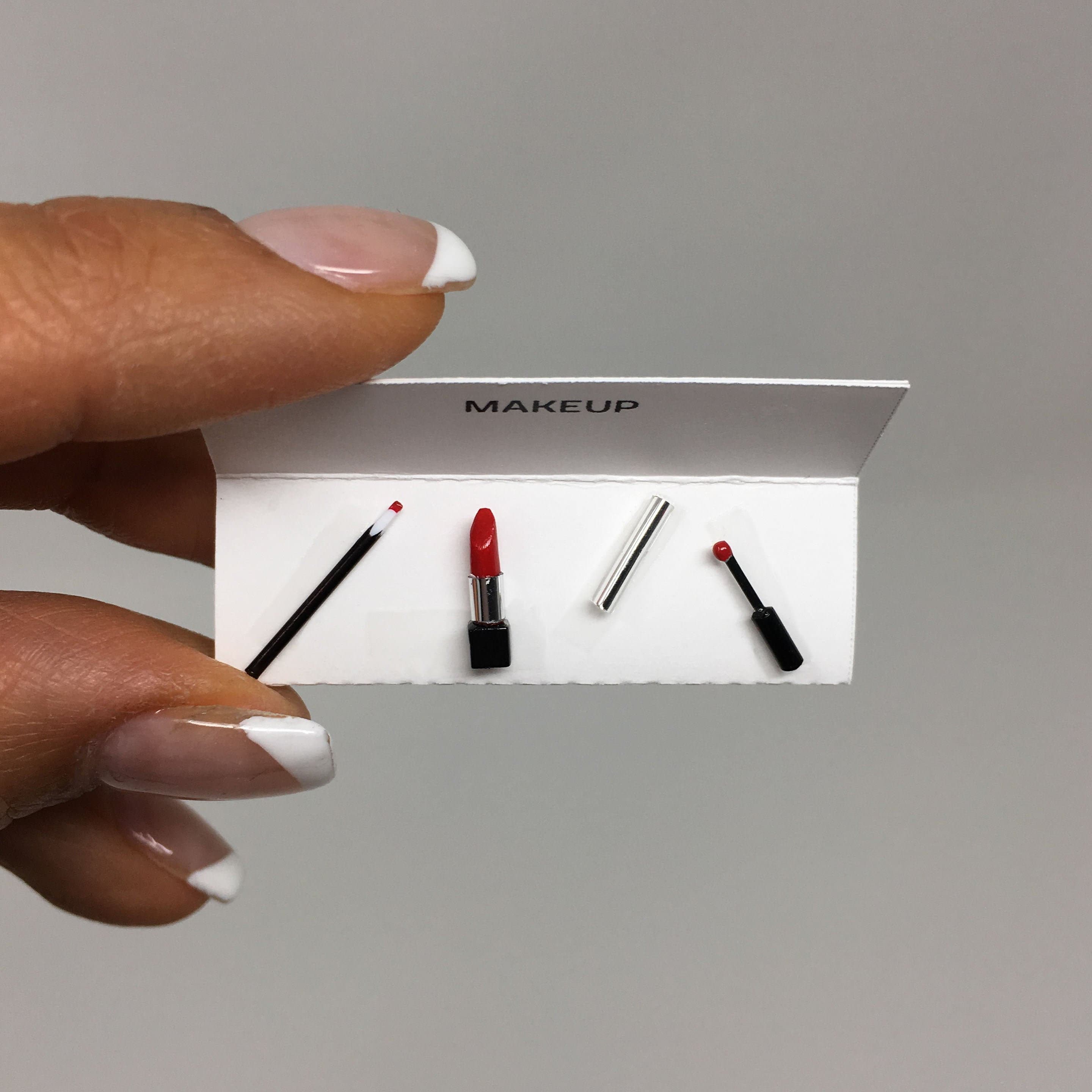 Red Lipstick, Lip Gloss and Lip Liner - Dollhouse Miniature Makeup -one ...