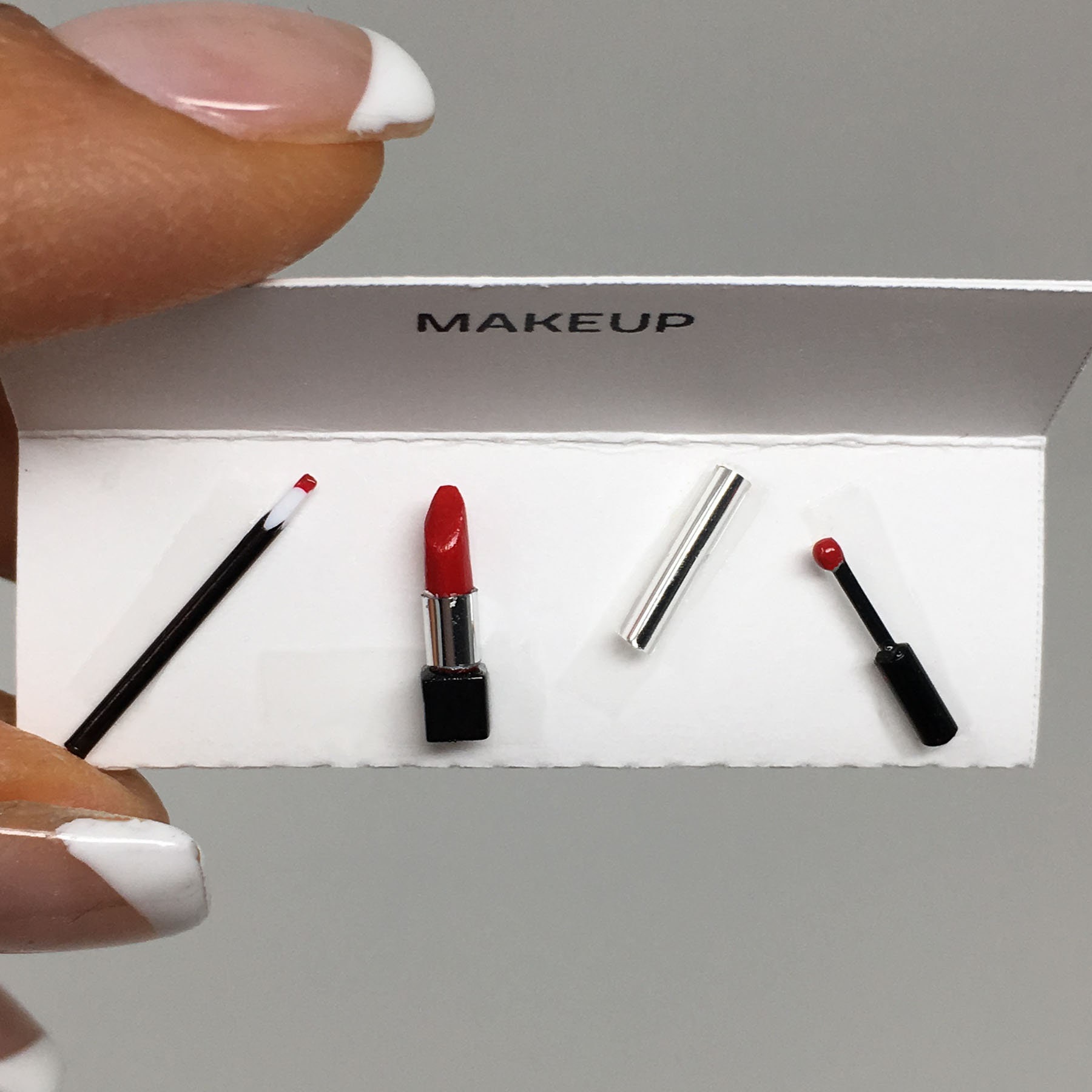 Red Lipstick, Lip Gloss and Lip Liner - Dollhouse Miniature Makeup -one ...