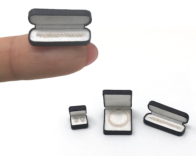 Dollhouse Miniature Pearl Jewelry Necklace Bracelet Earring One Inch ...