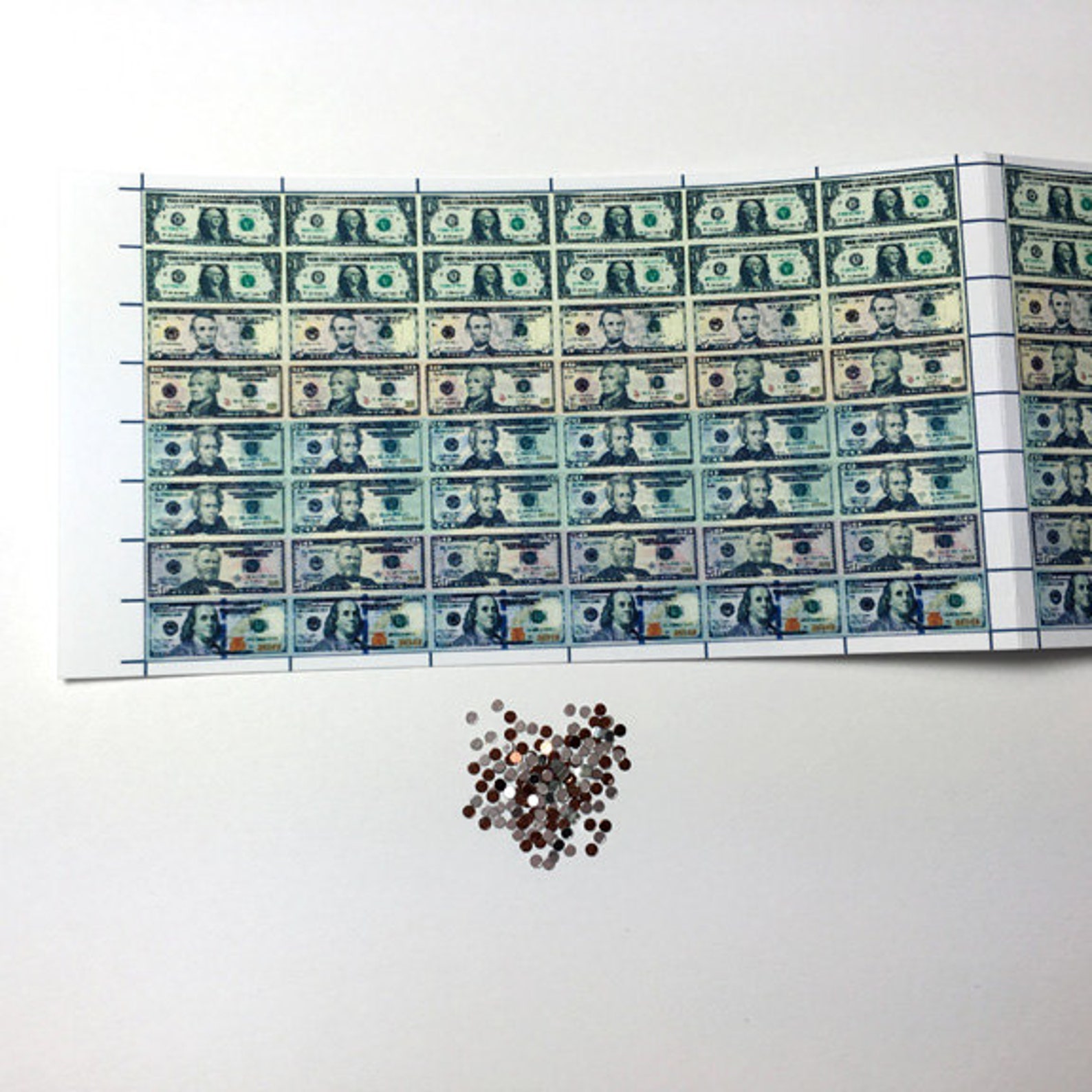 Dollhouse Miniature Paper Coin Money Currency Kit United - Etsy