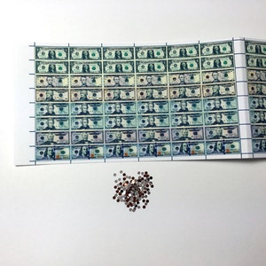 Dollhouse Miniature Paper Coin Money Currency Kit United States One ...