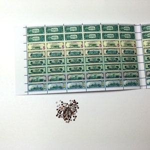 Dollhouse Miniature Paper Coin Money Currency Kit United States One ...