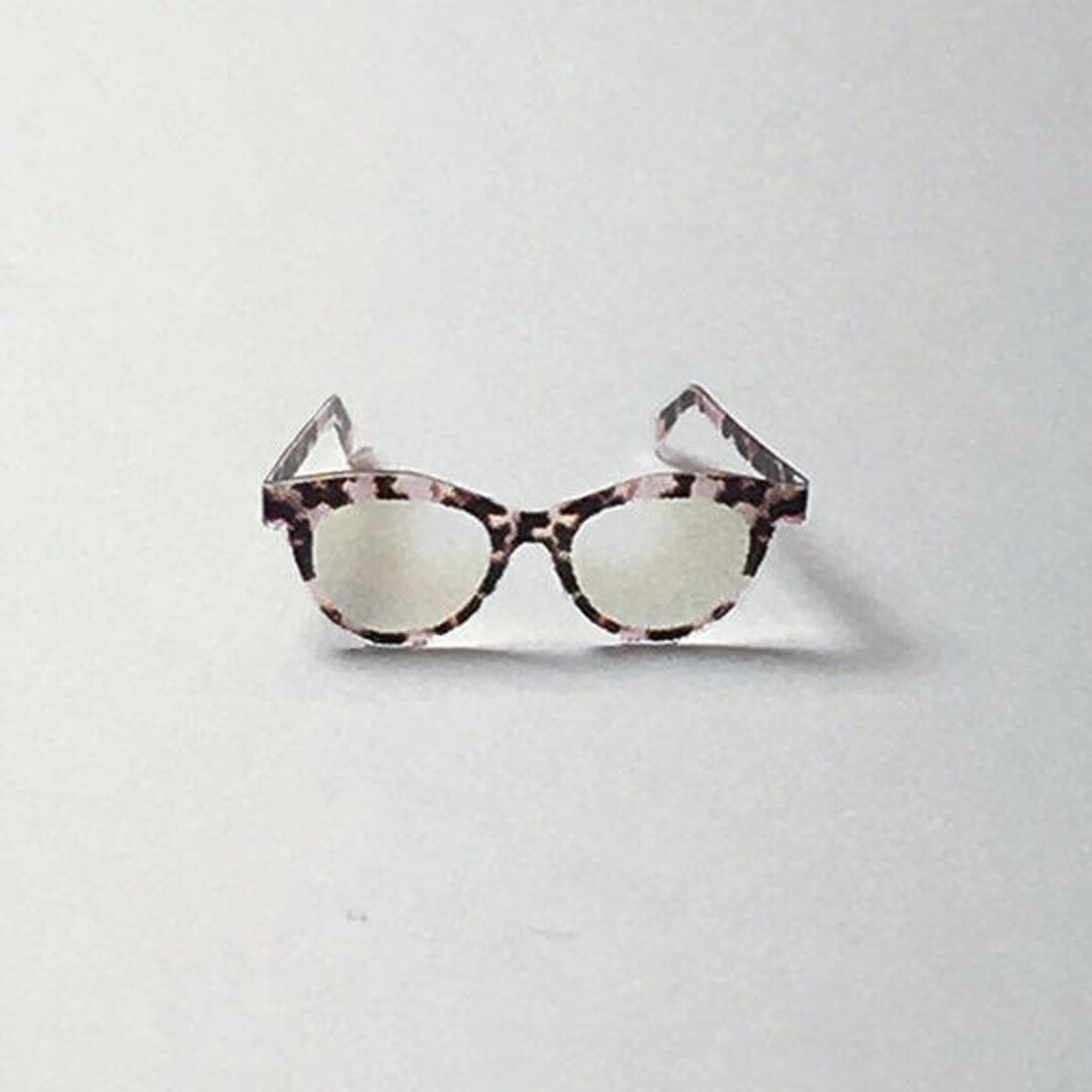 Lilly Pink Tortoise Shell Dollhouse Miniature Eyeglasses Eyewear ...