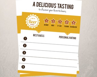 Beer Tasting Cards - Etsy