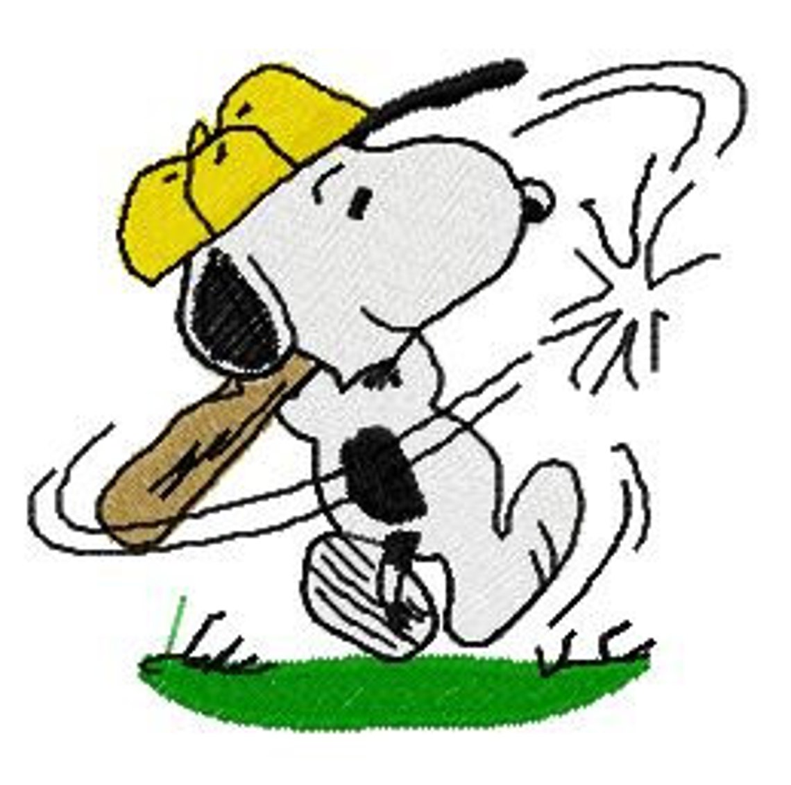 Snoopy jugando béisbol deportes diseño de bordado descargar | Etsy