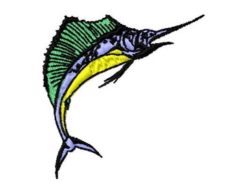 Marlin Fish Embroidery Design - Etsy