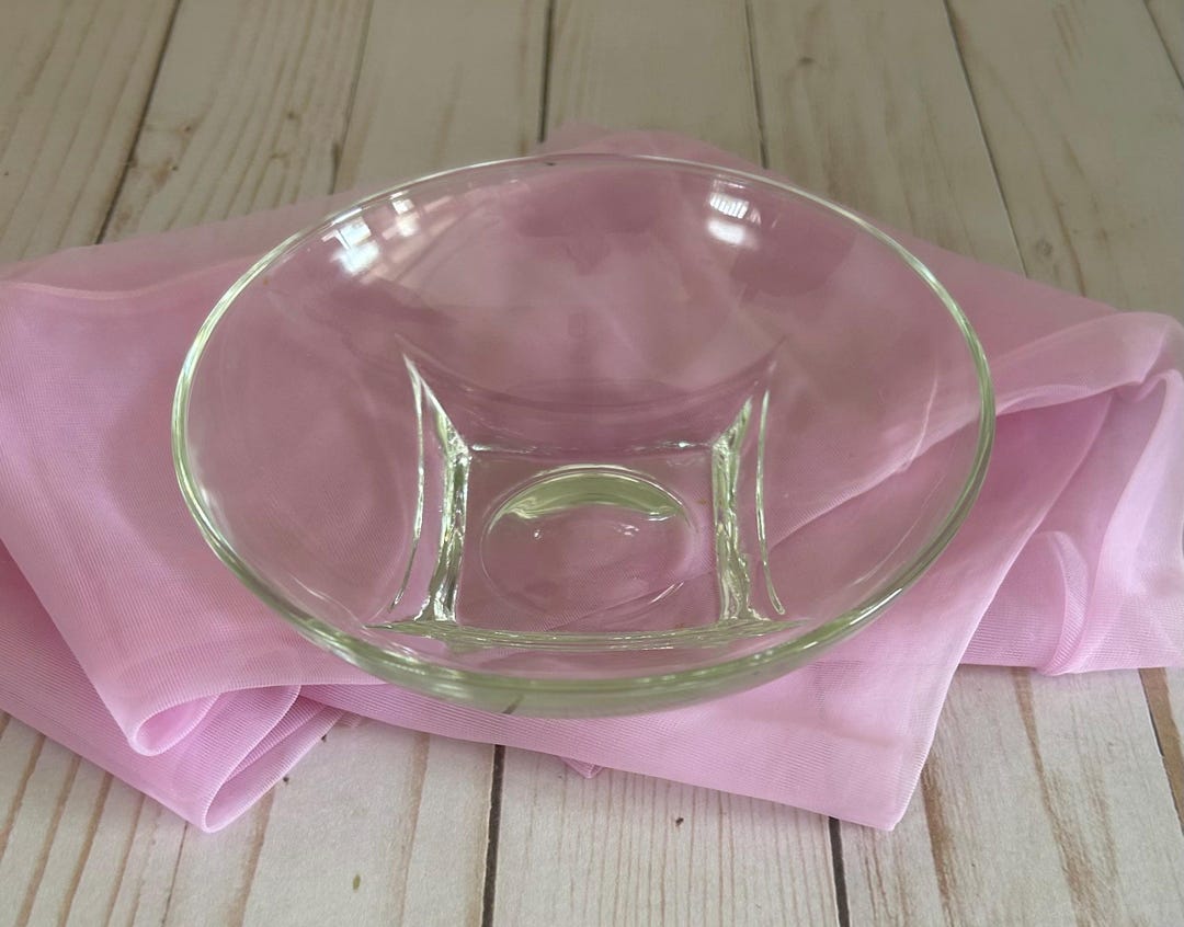 Vintage 1950s Small Glass Dish Hazel Atlas Clear Glass Bowl Abstract ...