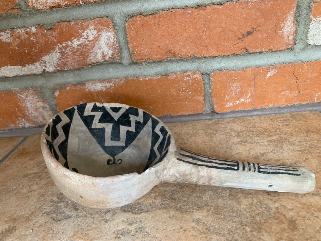 Ancient Native American Pottery Piece Decorated Ladle • Ancestral ...