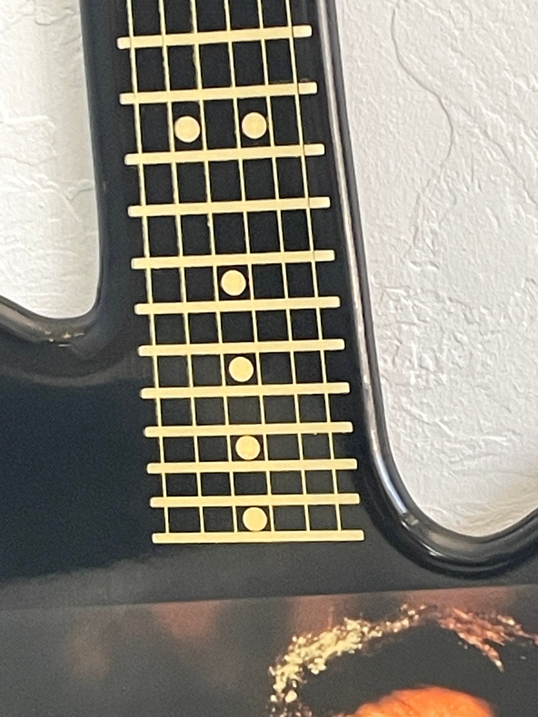 Vintage Elvis Presley Guitar Clock Lacquered Wood Wall Hanging Guitar ...