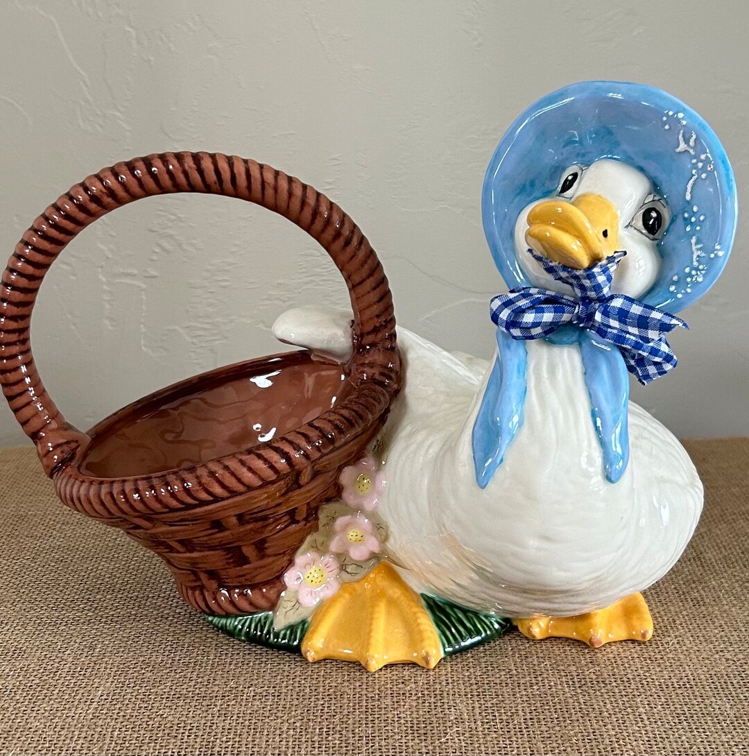 1980s Sittre Ceramics Mother Goose With Basket Country Kitchenware ...
