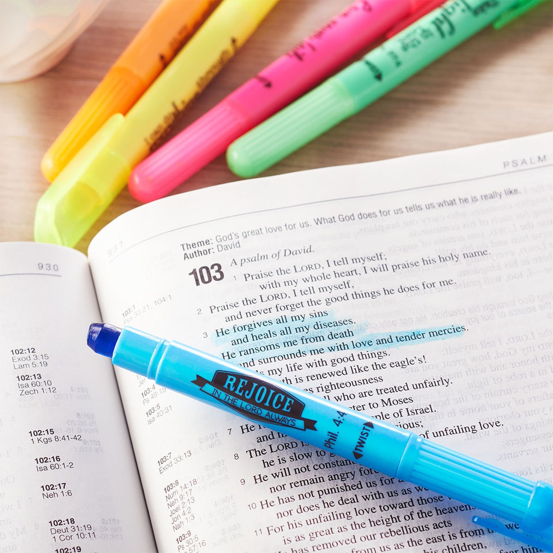 5 Dry Highlighters- Bible Safe Highlighters, No Bleed, Great for Bible ...
