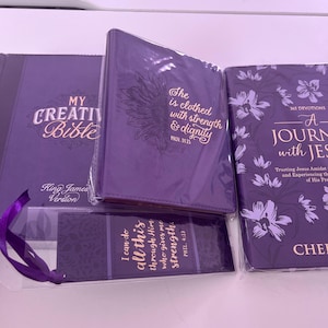 Bible Study Gift Bundle for Her, Purple and Gold Theme, Includes My ...
