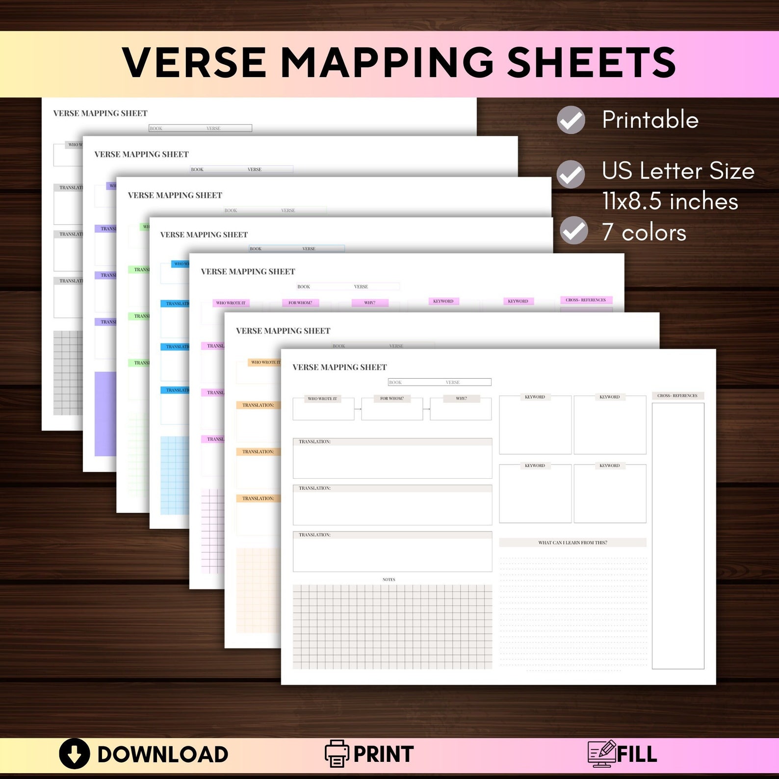 Bible Verse Mapping Sheet, Printable Scripture Mapping Journal Page ...