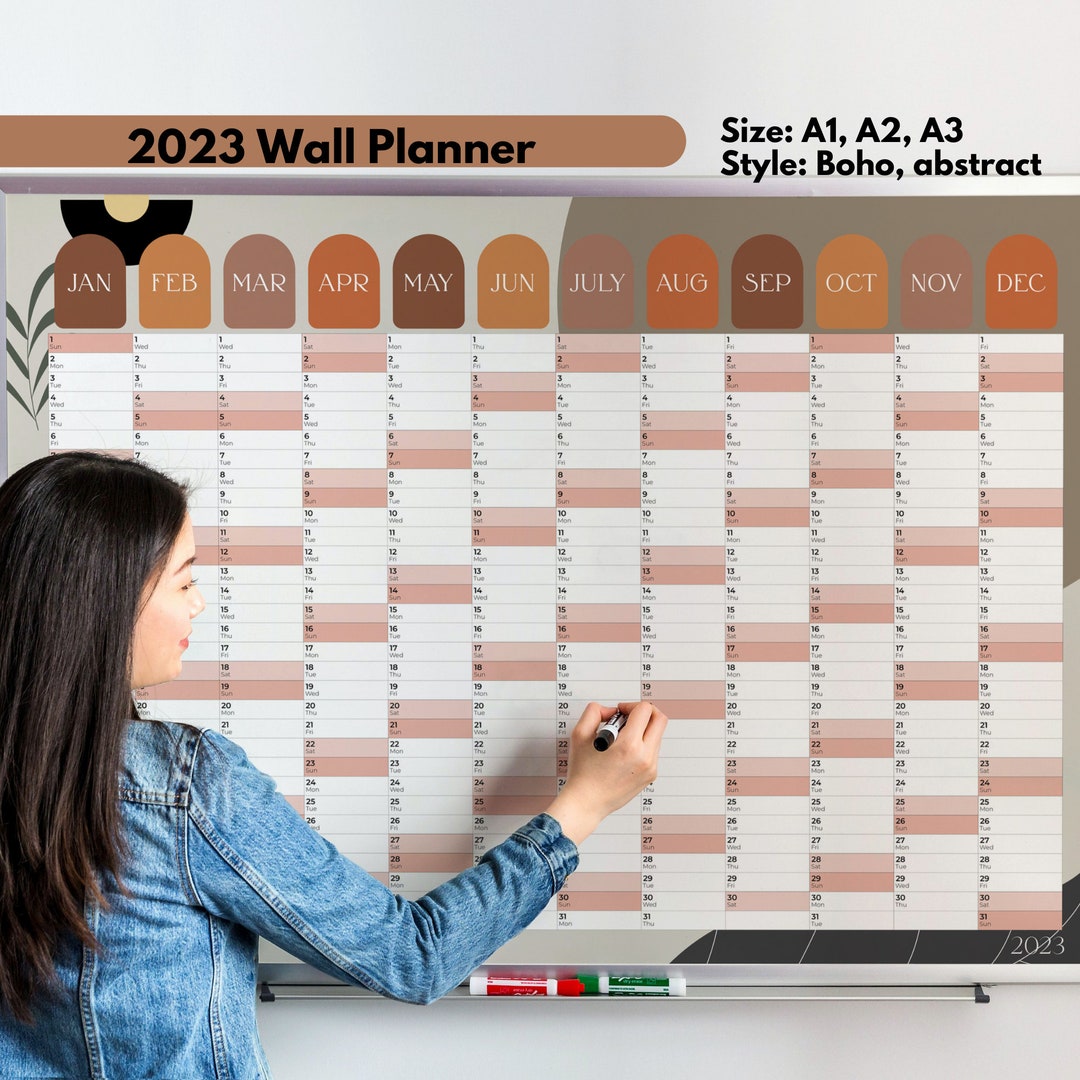 2023 Boho Wall Planner in A1 A2 A3 Sizes Digital Download - Etsy Australia
