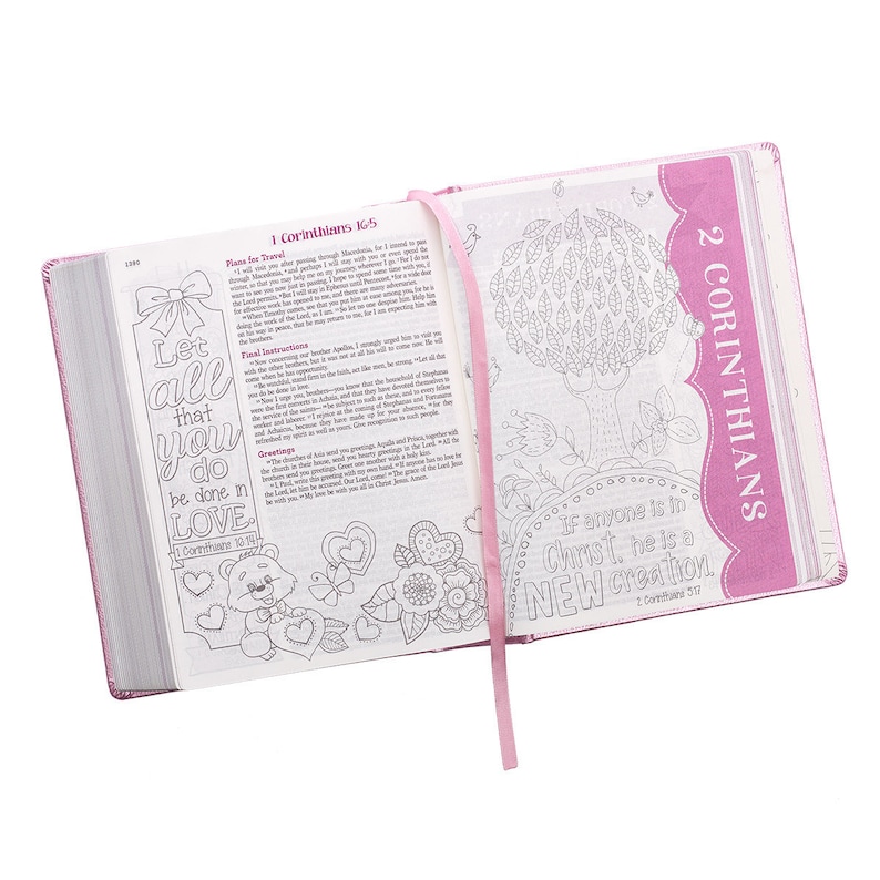 My Creative Bible for Girls - Pastel Pink Hardcover Journaling Bible in ...