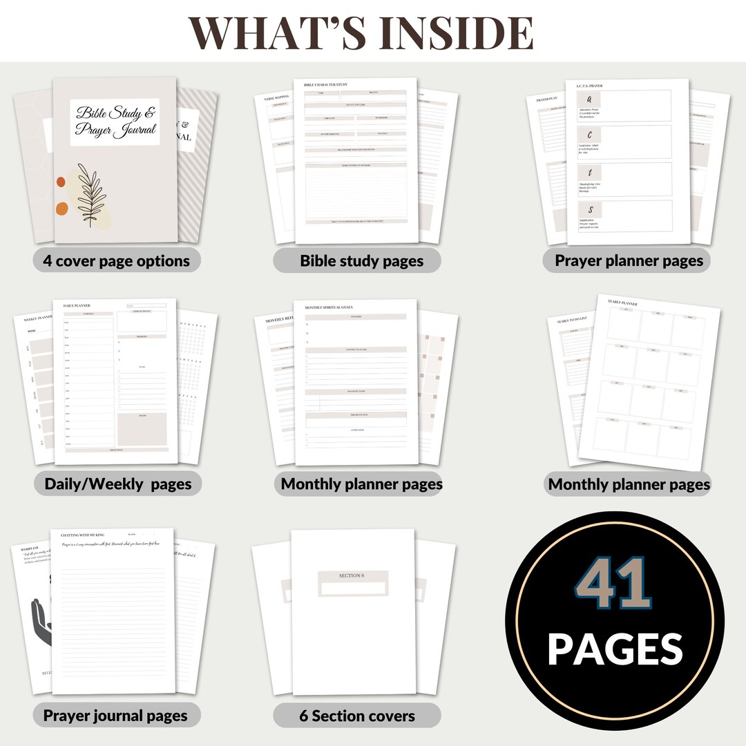 Printable Faith Planner Bible Study and Prayer Journal - A4 Size ...