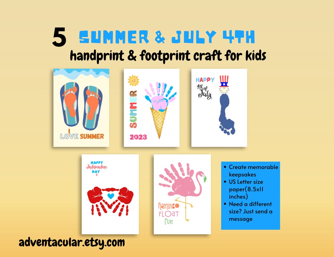 Summer and July 4th Handprint and Footprint Craft - Etsy