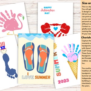Summer and July 4th Handprint and Footprint Craft, Independence Day Art ...
