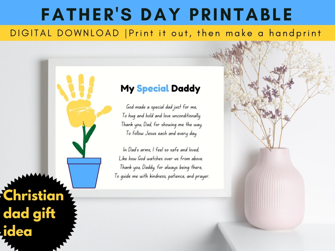 Christian Father's Day Handprint Art From Kids, DIY Keepsake Craft ...