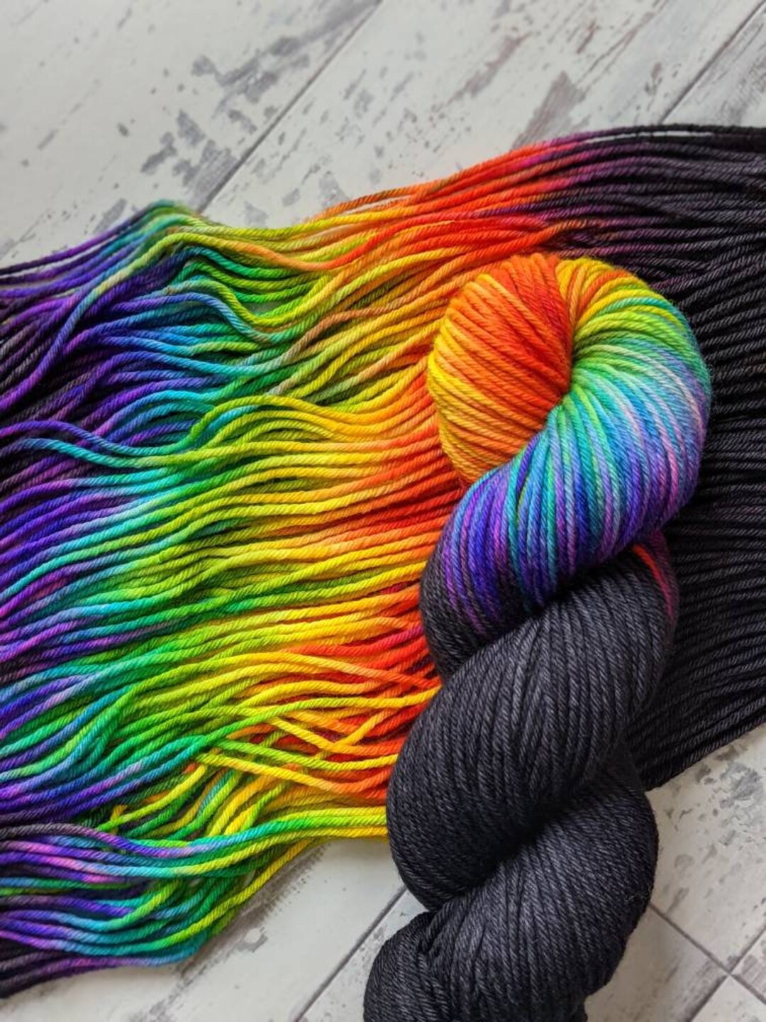 Darkside of the Rainbow - Hand Dyed Superwash Merino Yarn - Etsy