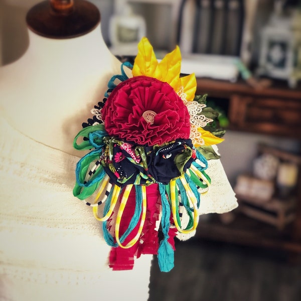 Fabric Flower Pin - Etsy