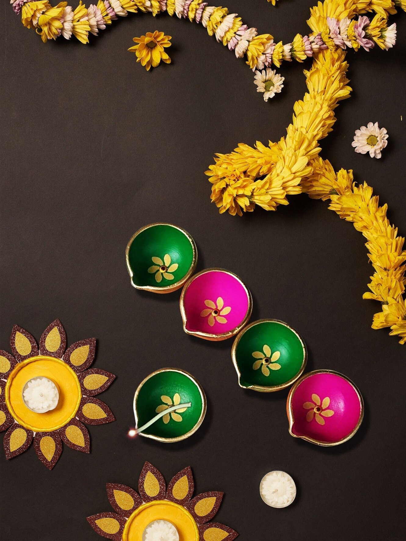 Pooja Decoration: Oil Lamp Diya, Pooja Favor, Housewarming Gift ...