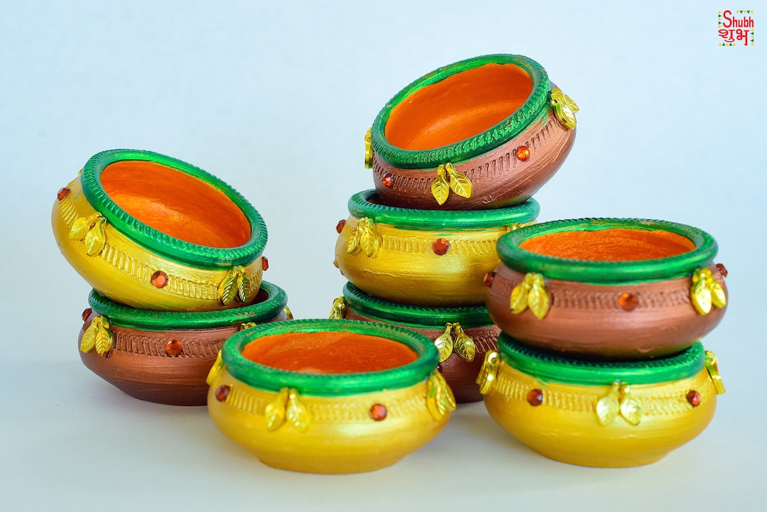 4 Real Diyas: Diwali Diya Diya Diyas Diwali Décor Diwali - Etsy