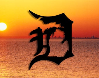 Detroit d Old English D Detroit Michigan - Etsy