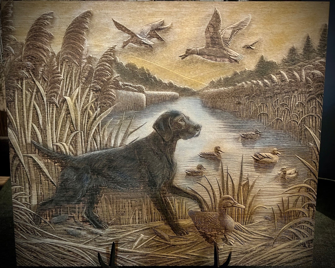 3D Illusion Duck Hunting Scene Featuring Beautiful Ducks and a Hunting ...