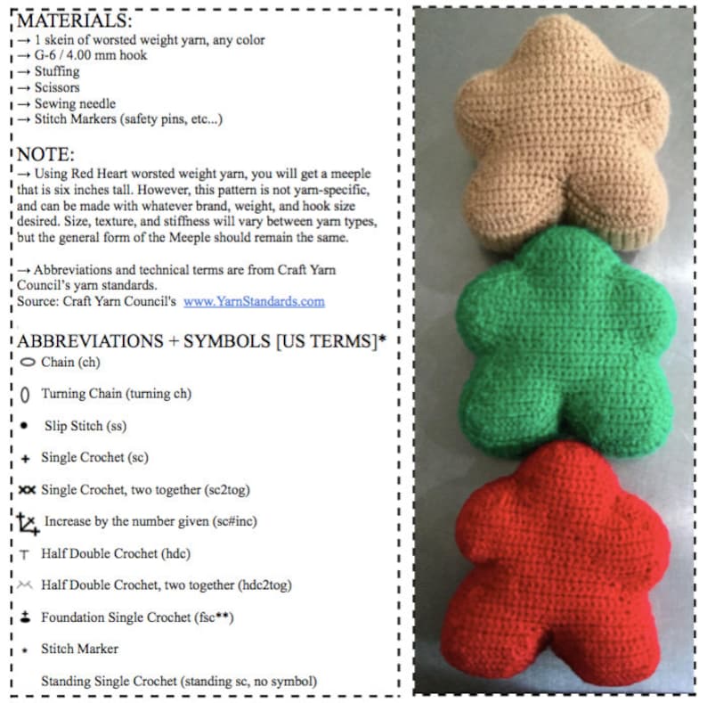 Meeple Crochet Pattern - Etsy