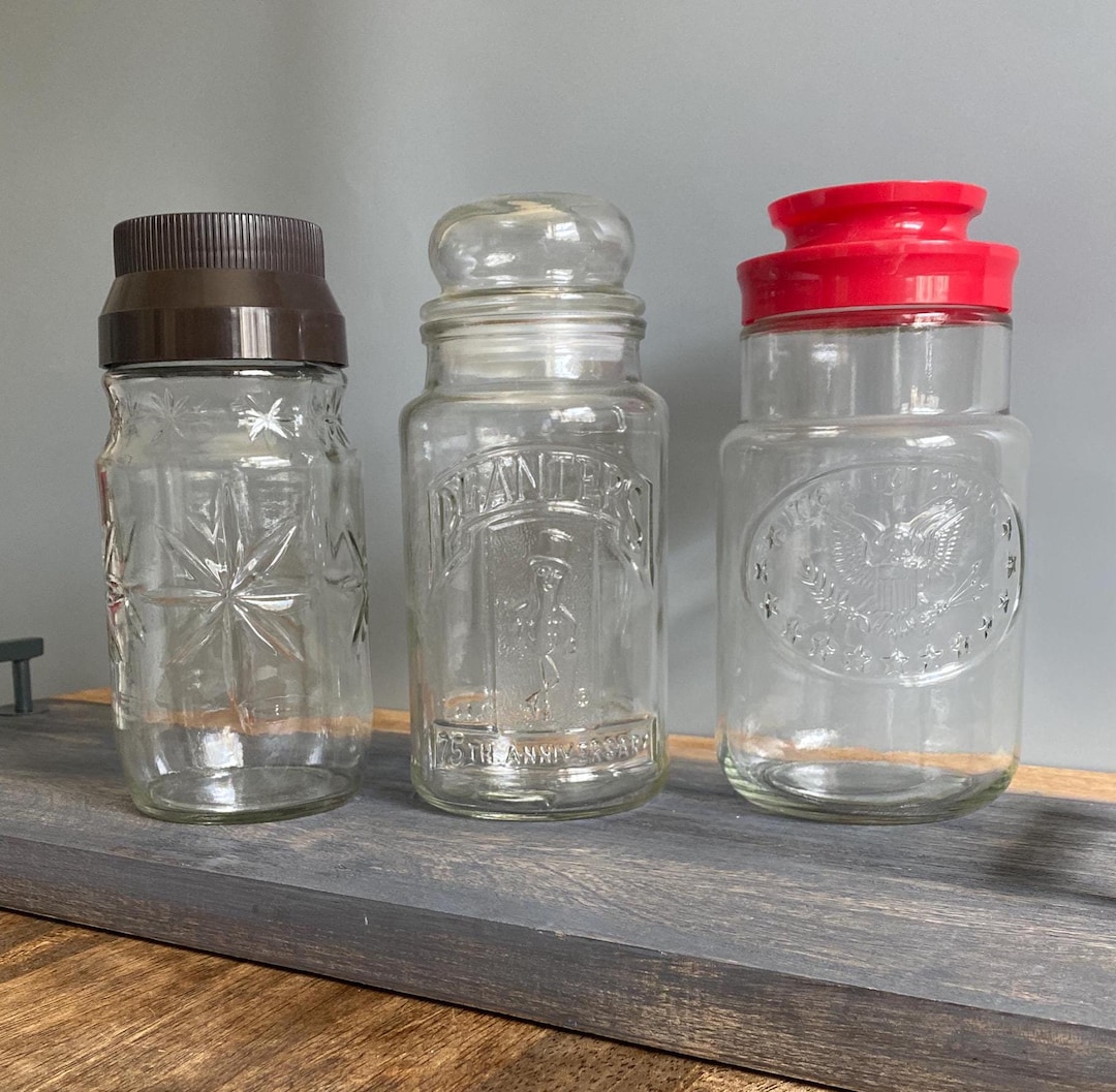 Vintage Glass Storage Jar With Lid: Anchor Hocking, Planters Peanut Jar ...