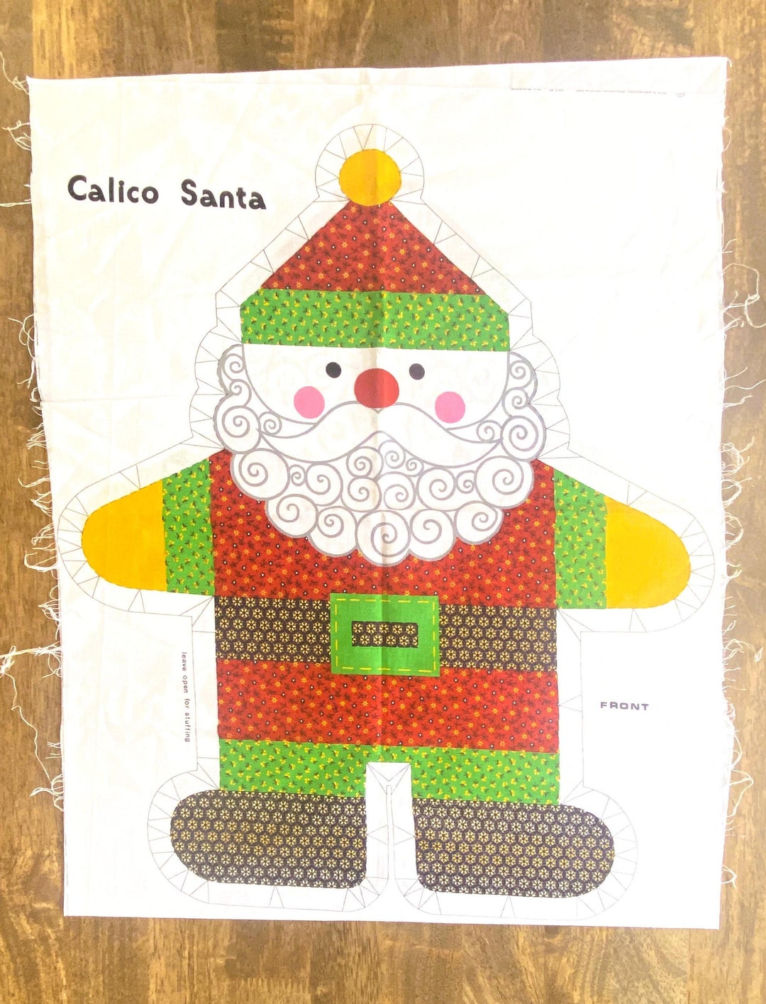 Vintage Cranston Print Works Santa Sewing Cut-out/cut and Sew Santa ...