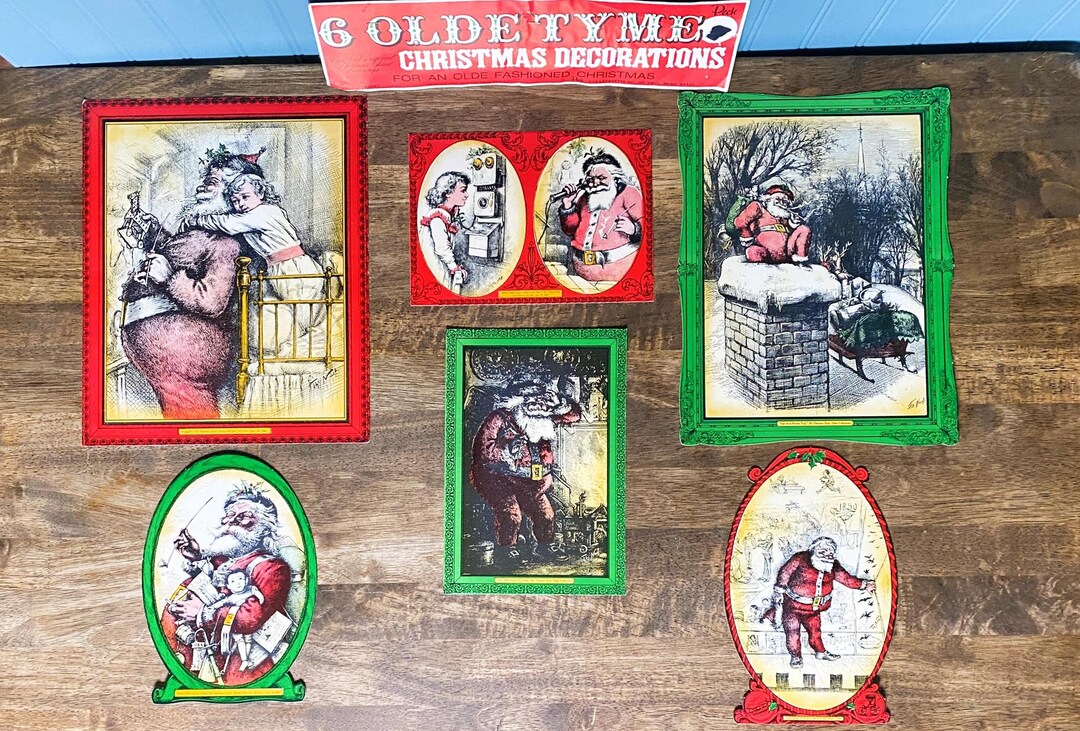 Thomas Nast Santa Claus Prints: 1880s Christmas Decorations Set - Etsy