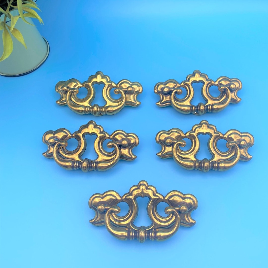 Vintage Brass Drawer Pulls/set 5/1984 ILCO Unican Drawer Pulls/drop ...