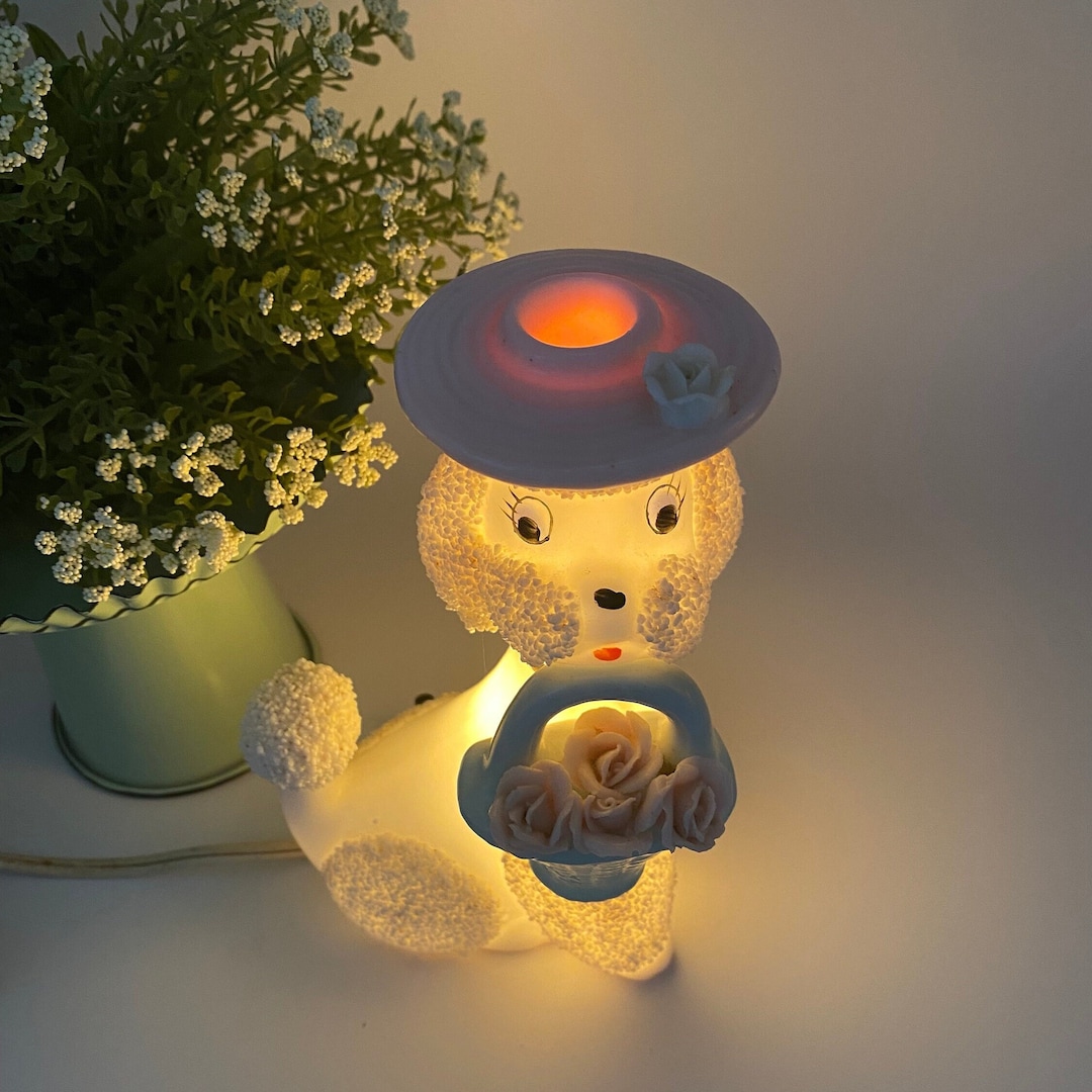 1950s I W Rice Spaghetti Poodle Lamp & Oil Diffuser/vintage Poodle ...