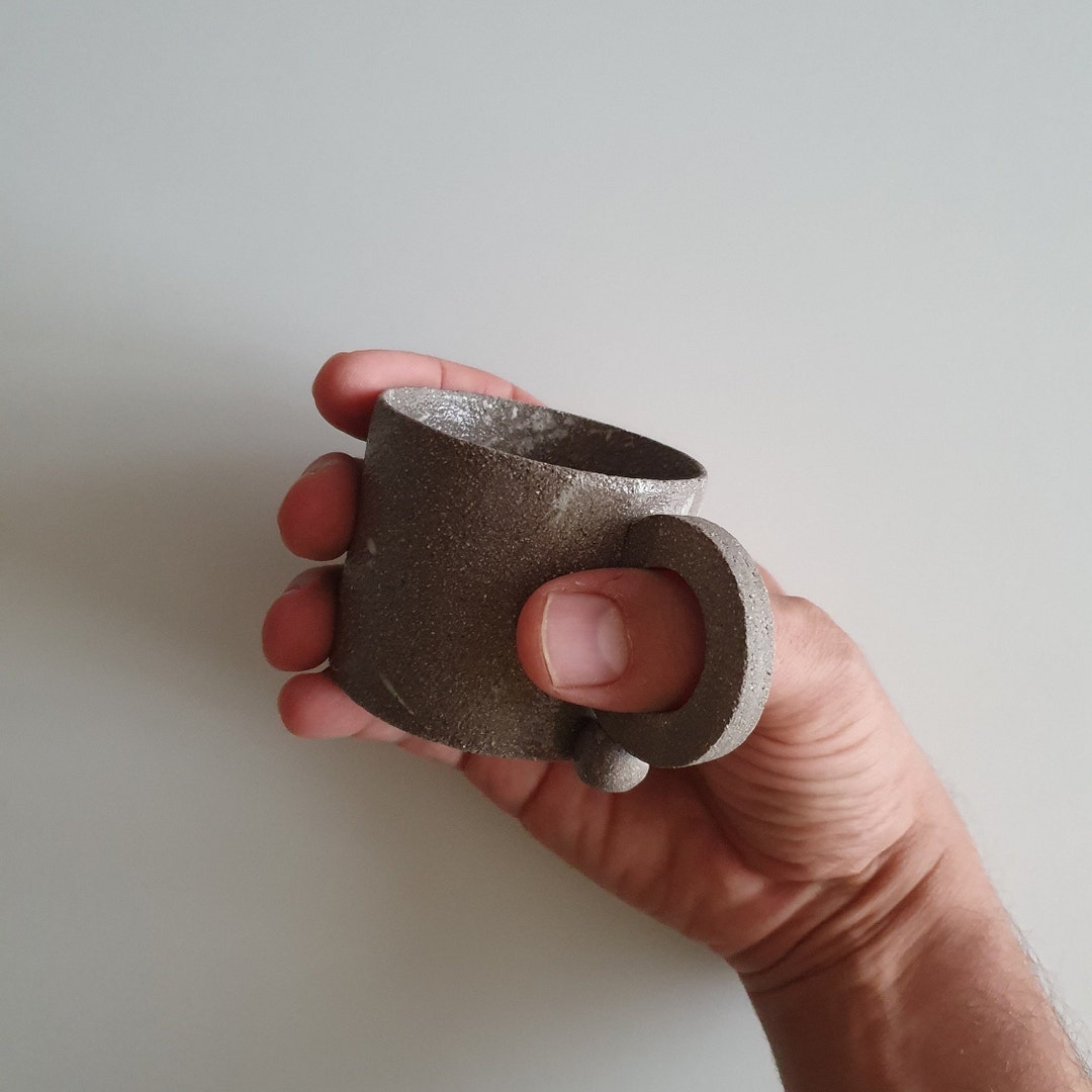 Grey Stoneware Cup 5oz 150ml Raw Natural Medium Coffee Mug - Etsy