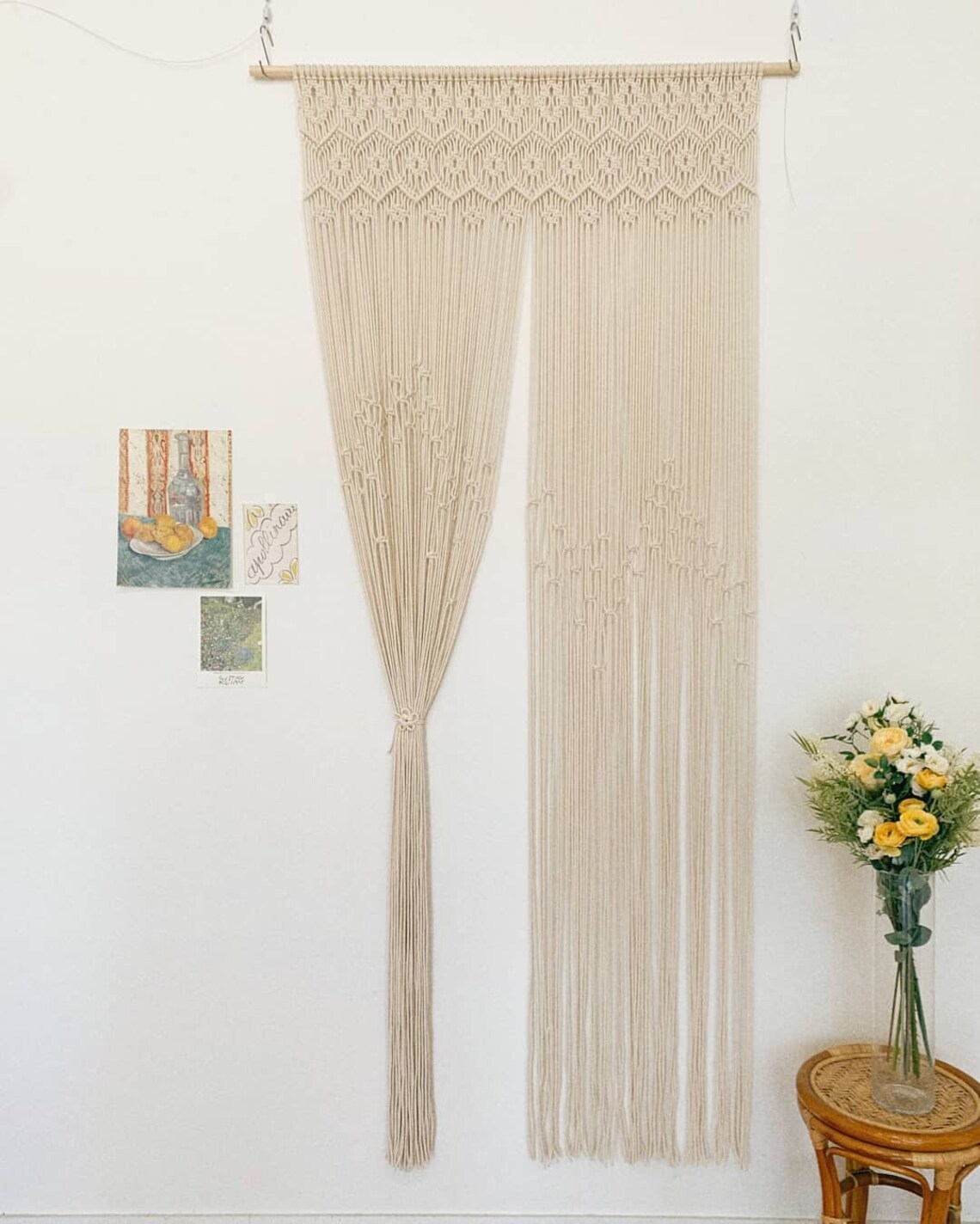 Handmade Macrame Curtain Wall Hangingmodern Geometric Woven - Etsy UK