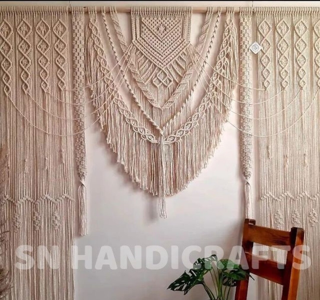 Handmade Macrame Large Curtain Bohemian Decoration Wall Arch - Etsy