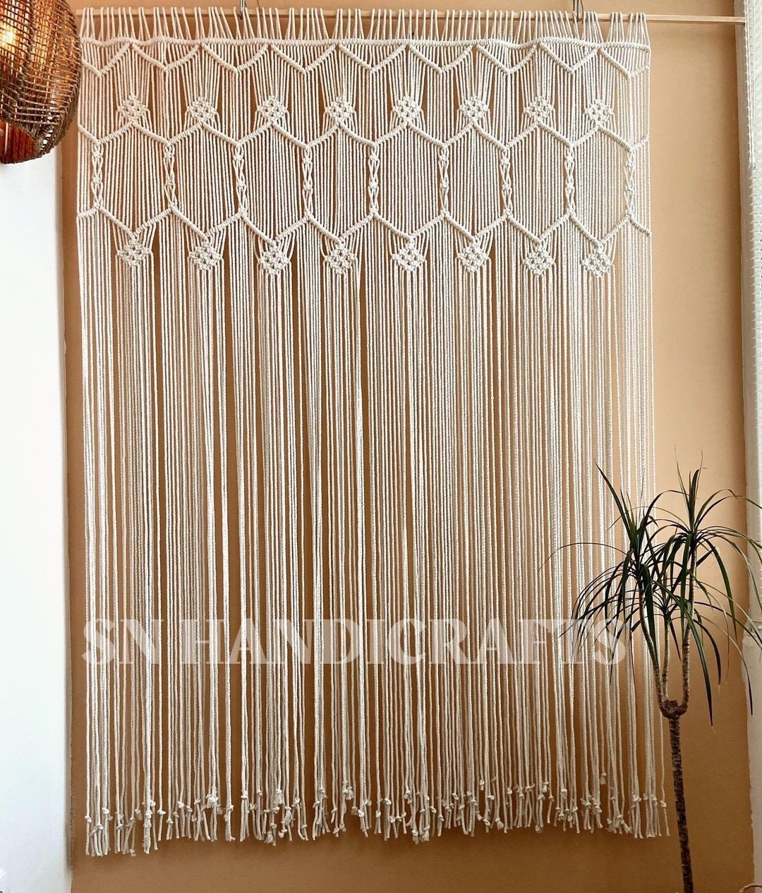 Beautiful Macrame Curtain for Door or Window Handmade Macrame - Etsy