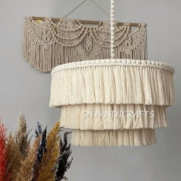 Macrame Chandelier - Etsy