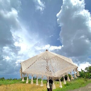 MACRAME UMBRELLA / Macrame Crochet Umbrella / Macrame Fringe - Etsy ...