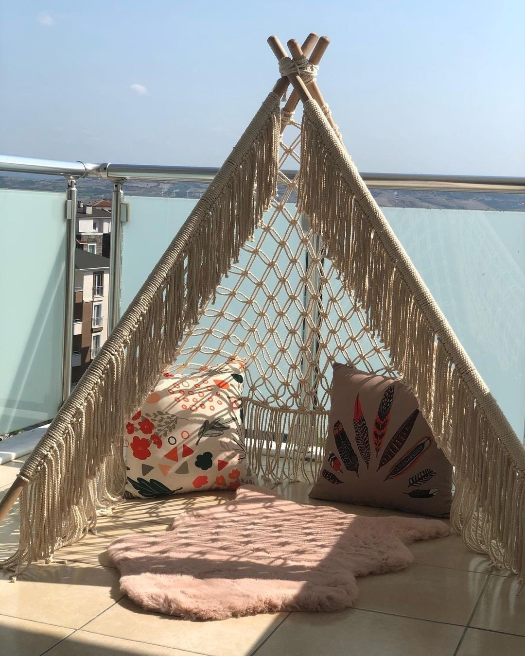 Macrame Wigwam / Macrame Teepee / Macrame Tent / Macrame Photo Prop - Etsy