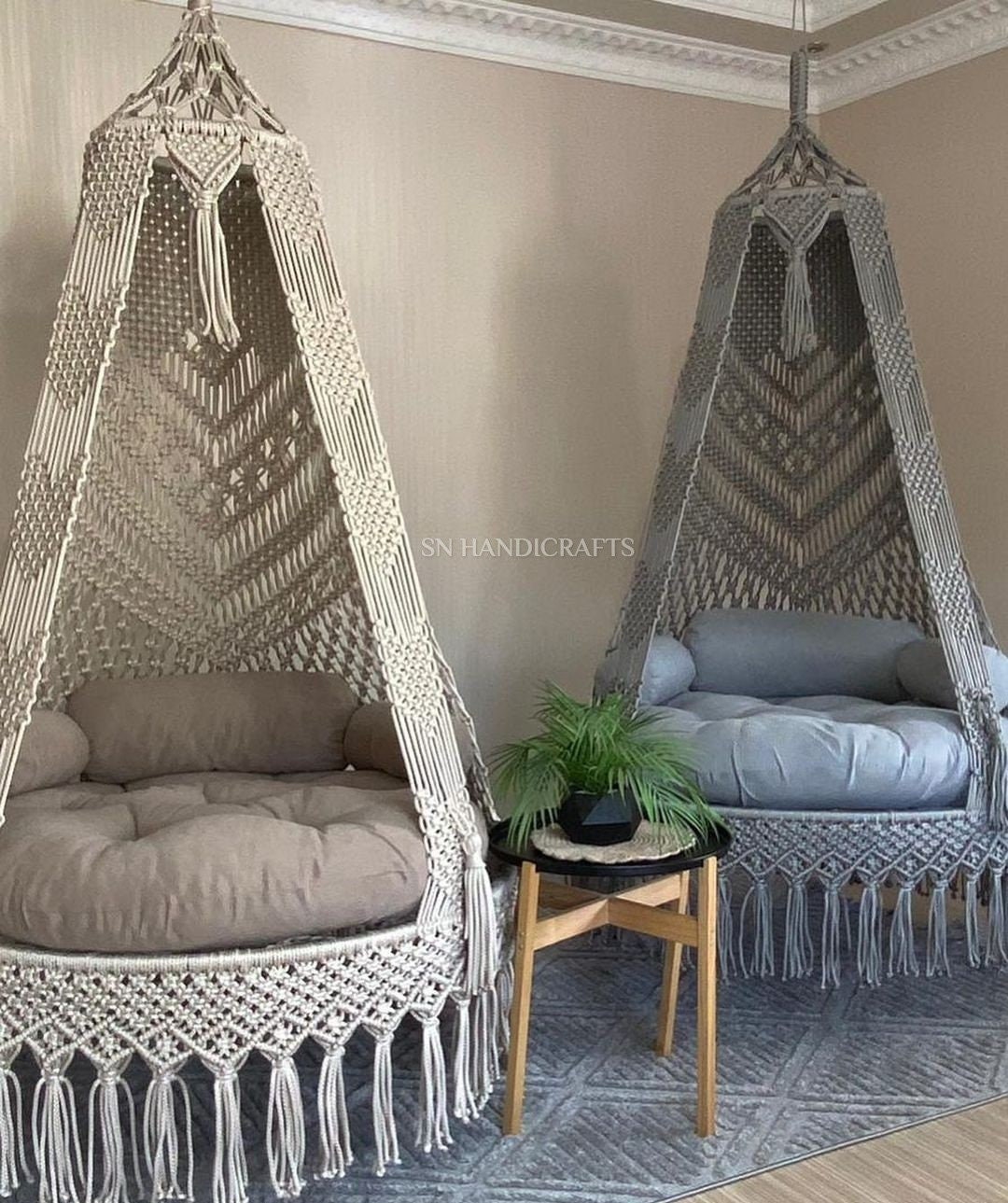 Beautiful Macrame Hammock Chair Macrame Round Swing Hanging - Etsy