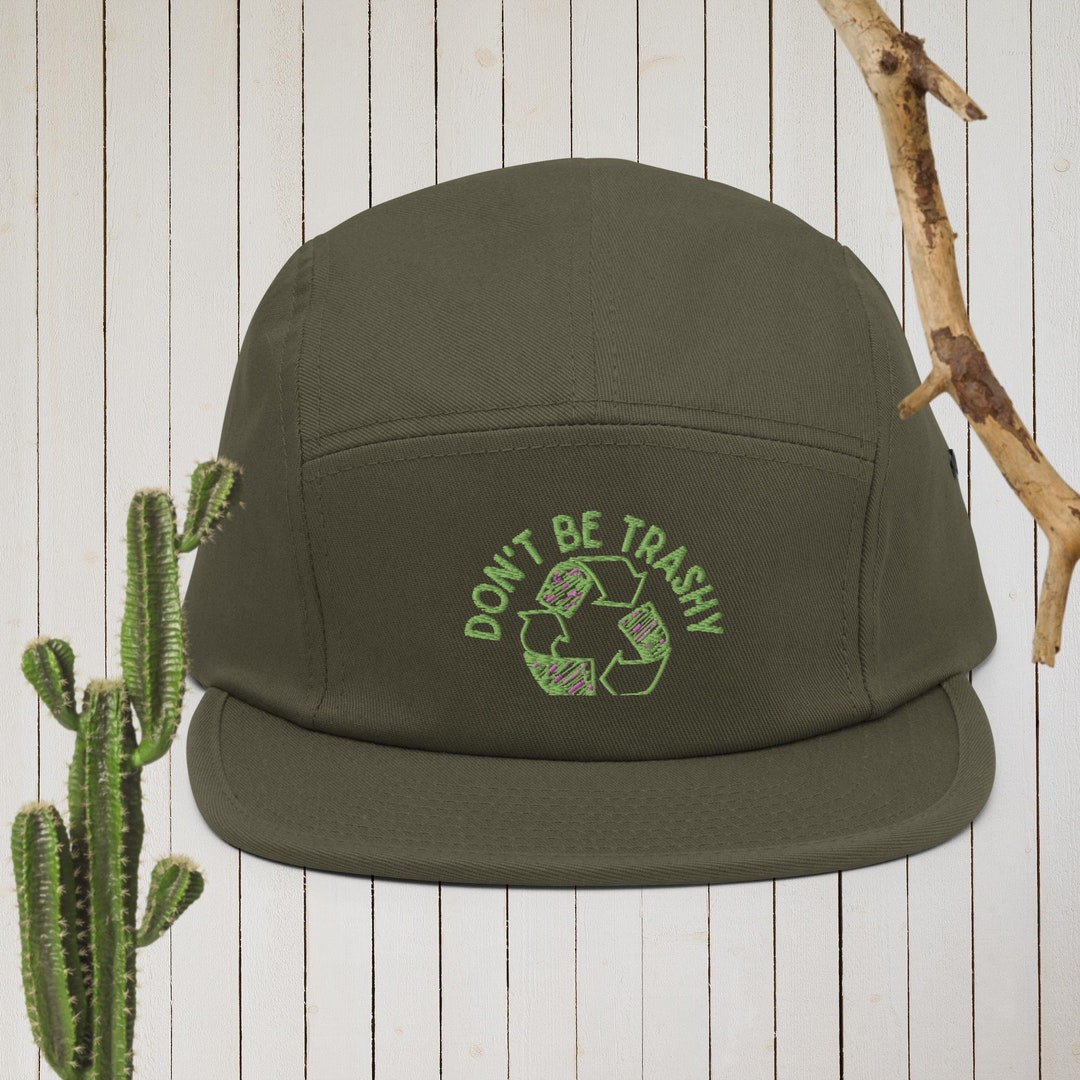 Don't Be Trashy Five Panel Cap | Nature Lovers Sustanability Green Tree ...