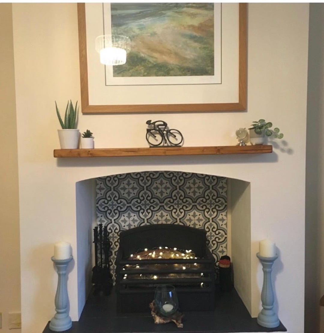 Rustic Floating Mantel Shelf: Narrow Solid Wood Ledge, 4 Finishes - Etsy