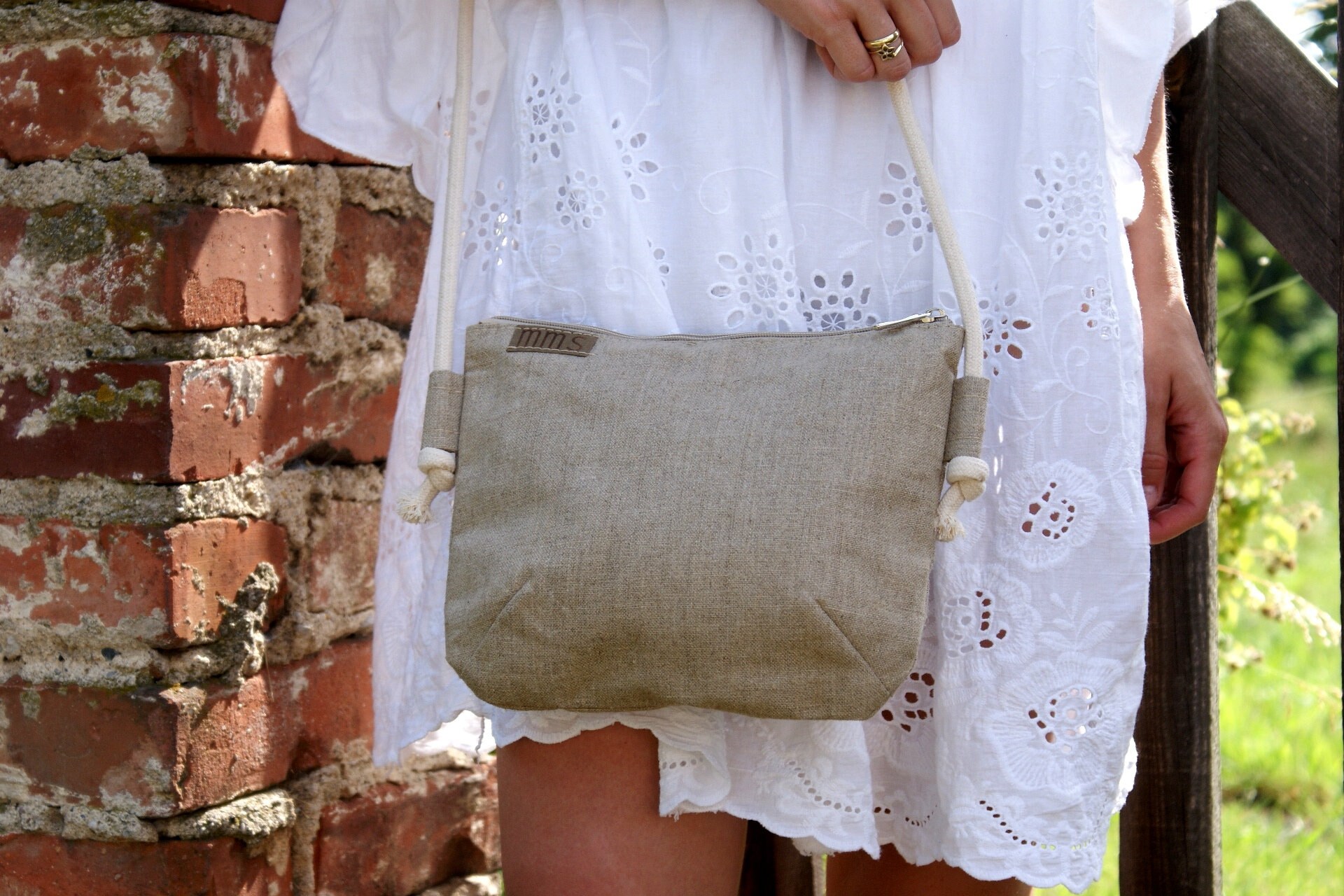 Mini bag / linen bag / vegan bag / simple minimal bag / boho | Etsy