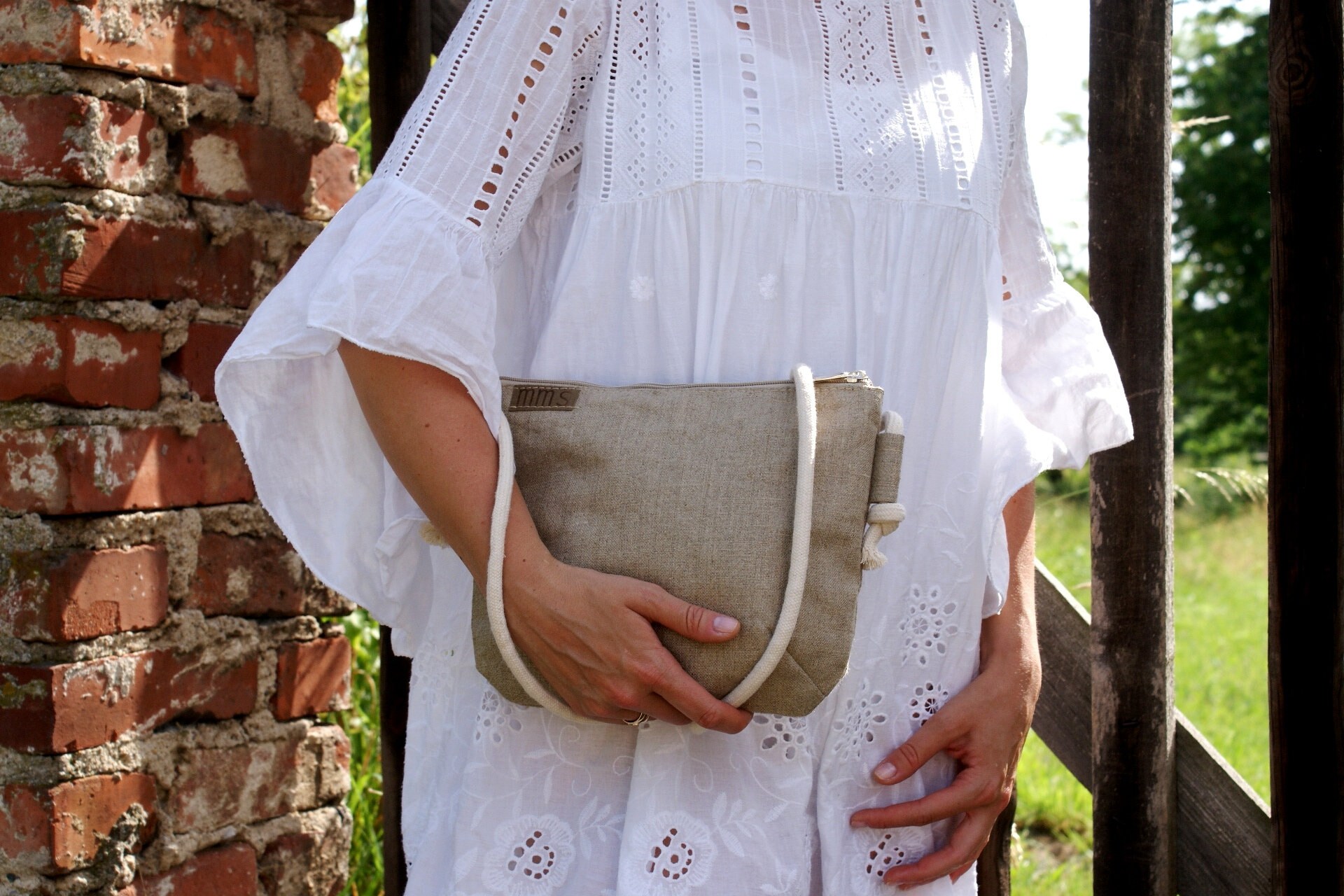 Mini bag / linen bag / vegan bag / simple minimal bag / boho | Etsy