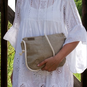 Mini bag / linen bag / vegan bag / simple minimal bag / boho | Etsy