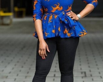 African Wax Print Cotton Women's Long Top With Long Sleeves - Etsy